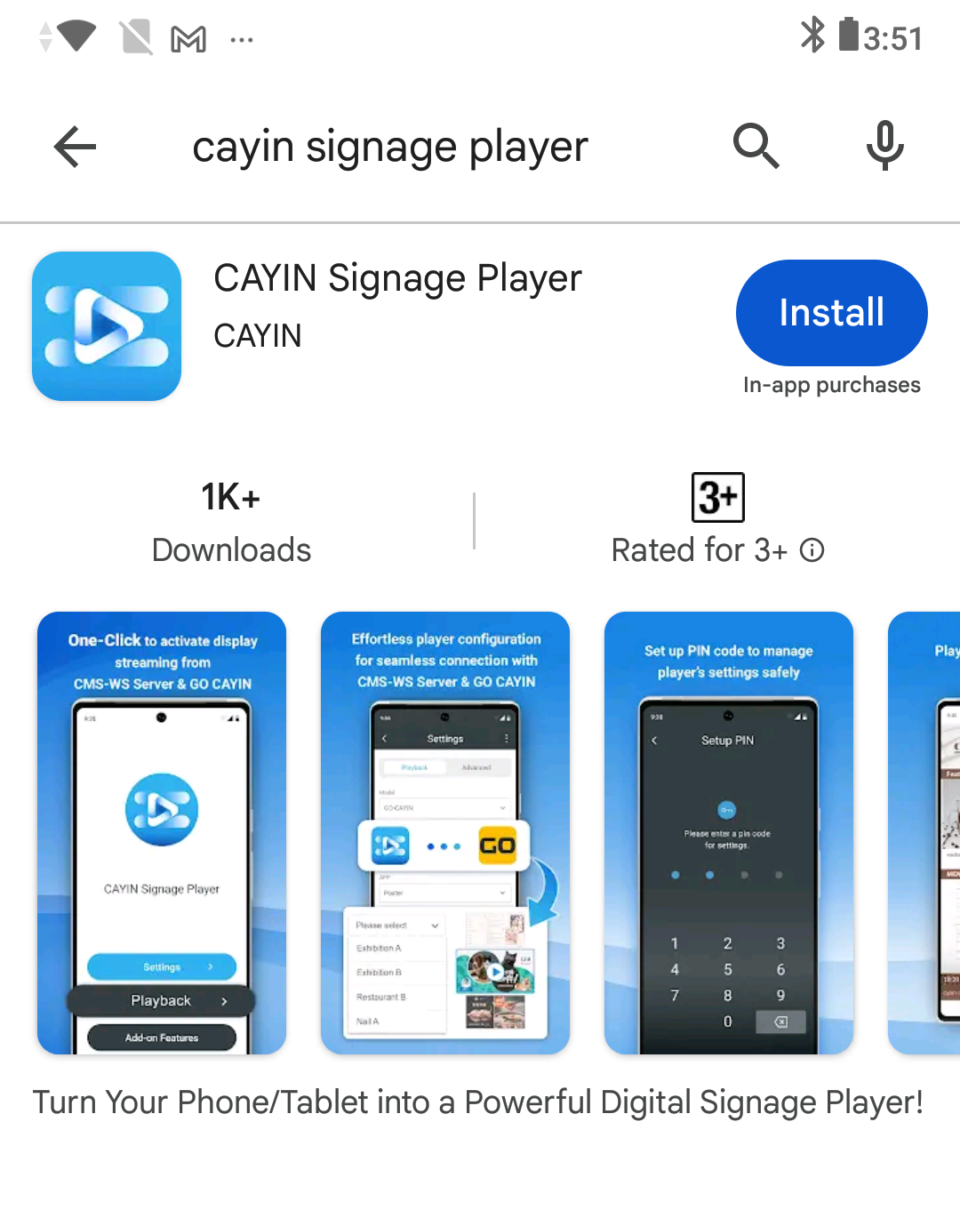 CAYIN CMS User Manuals - CMS-WS Player: Android App